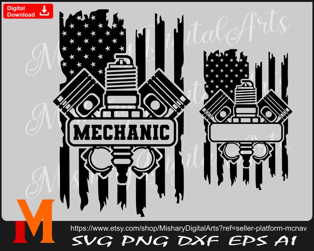Patriotic US Flag Mechanic Svg, Mechanic Svg, Automotive Svg, Tools Svg ...