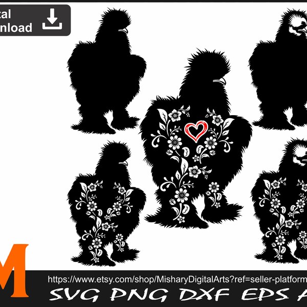 Silkie Chicken Svg - Etsy