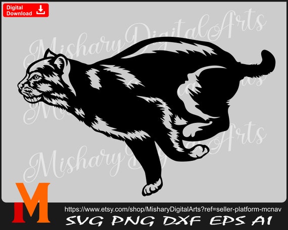 Jumping Bobcat Silhouette