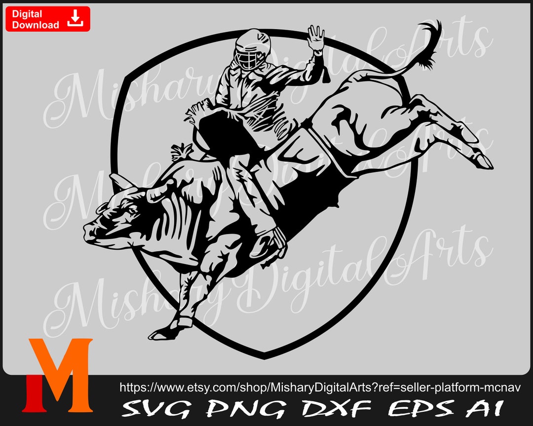 Bull Rider Logo, Cowboy, Riding Svg - PNG, DXF, Cricut, CNC, Vinyl ...