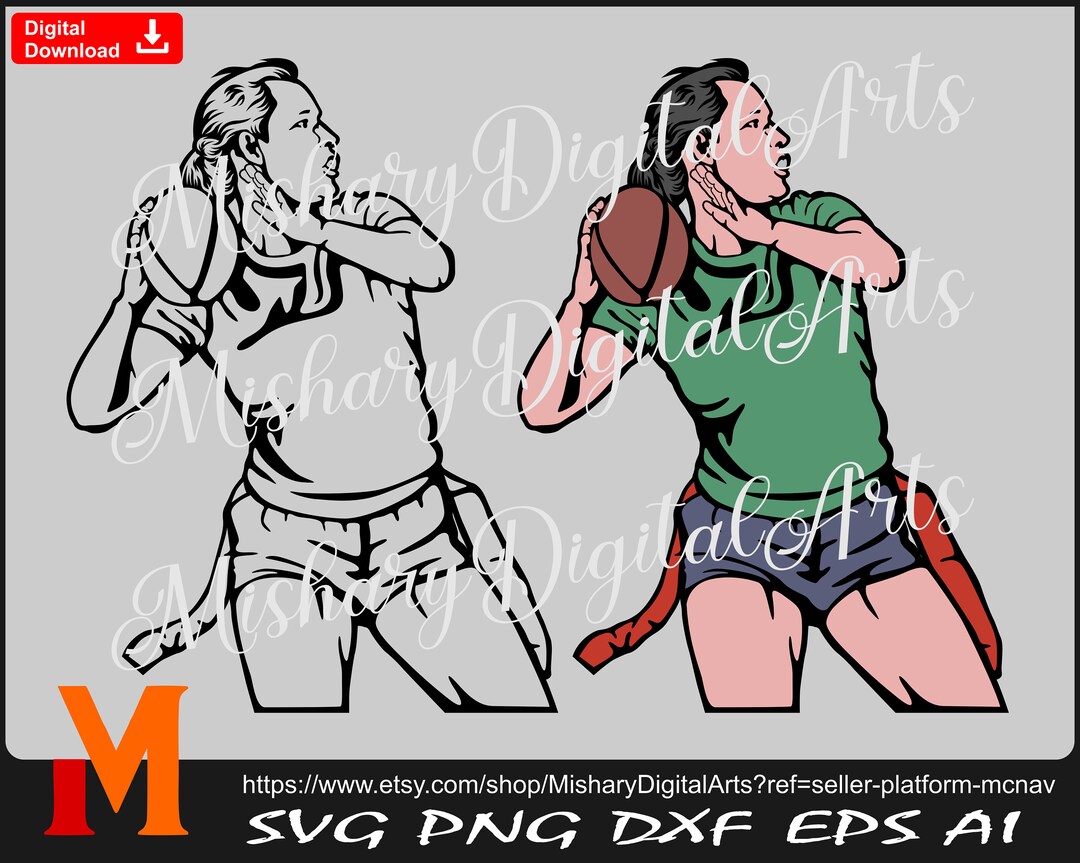 Football Girl Silhouette, Quarterback Svg, American Football Svg ...