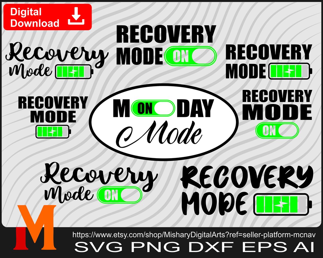 Recovery Mode on (bundle), Recovery Mode Svg, Recovery Svg - Digital ...