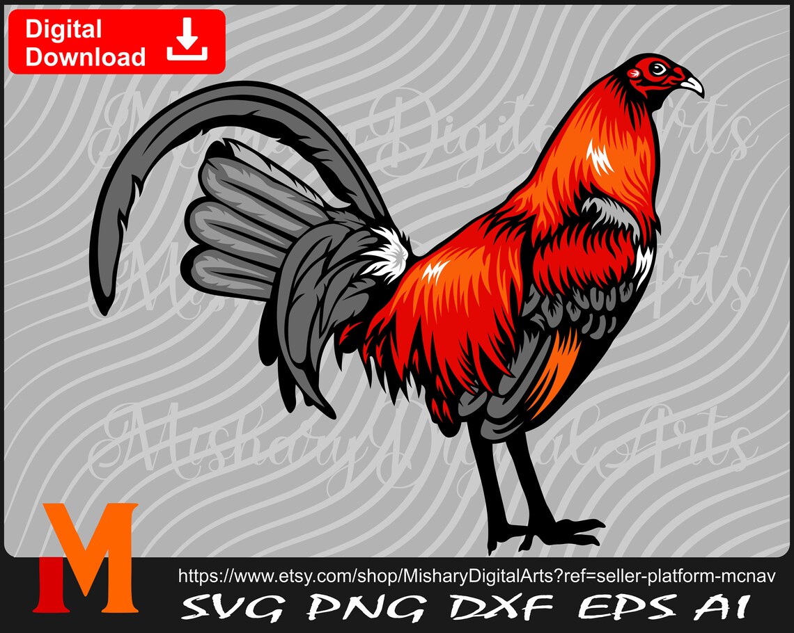 Red Rooster Sublimation Svg Rooster Clipart Rooster Design - Etsy