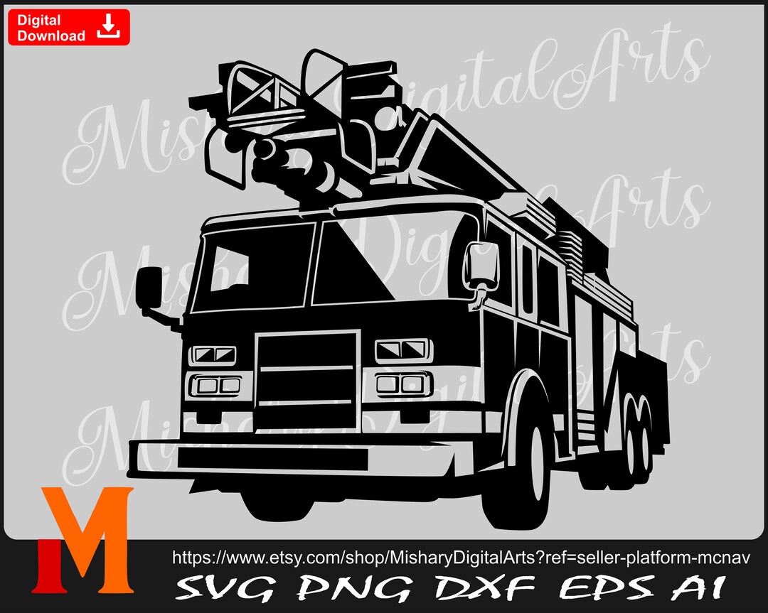 Bombero Camión Clipart, Bombero svg, Bombero svg Archivo de corte SVG ...