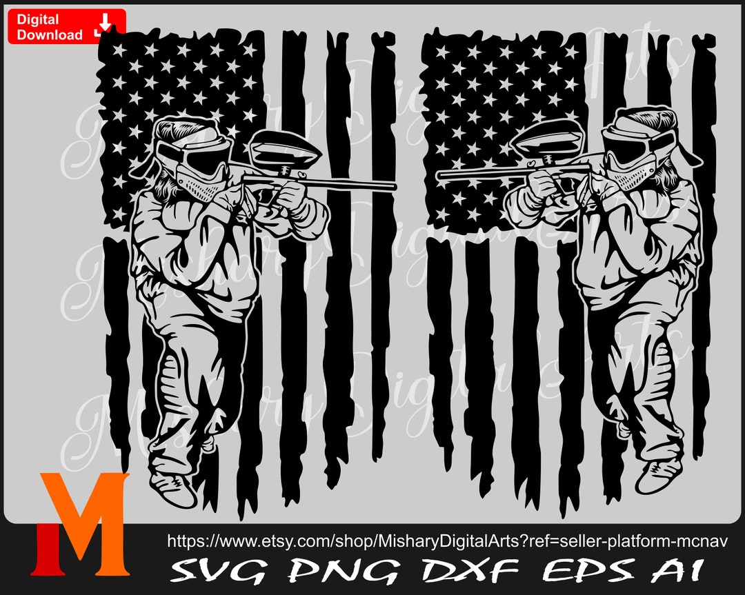 Paintball Player Svg Paintball Svg American Flag Svg - Etsy
