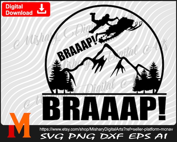 Braaap Snowmobile Adventure Svg Snowmobile Clipart - Etsy