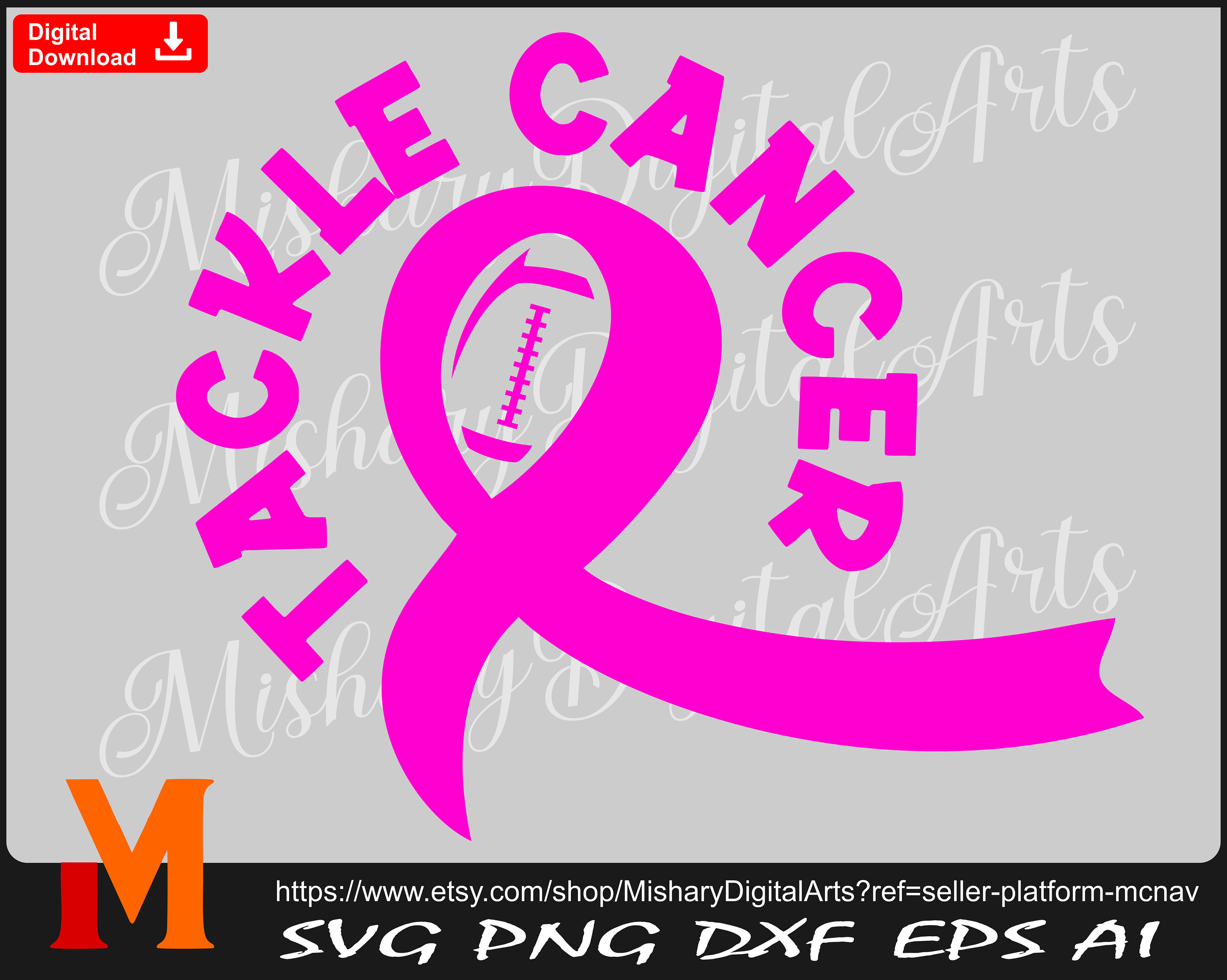 Breast Cancer Ribbon Football Vector