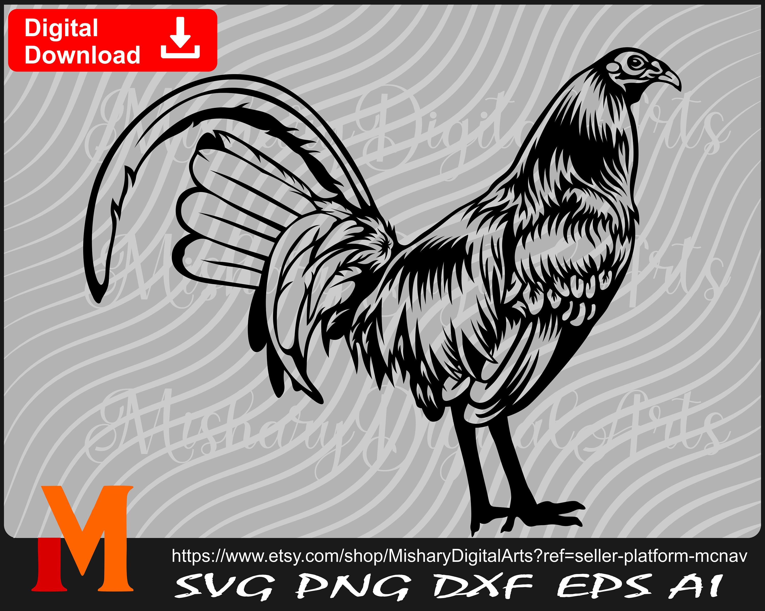Gallo Clip Art En Blanco Y Negro