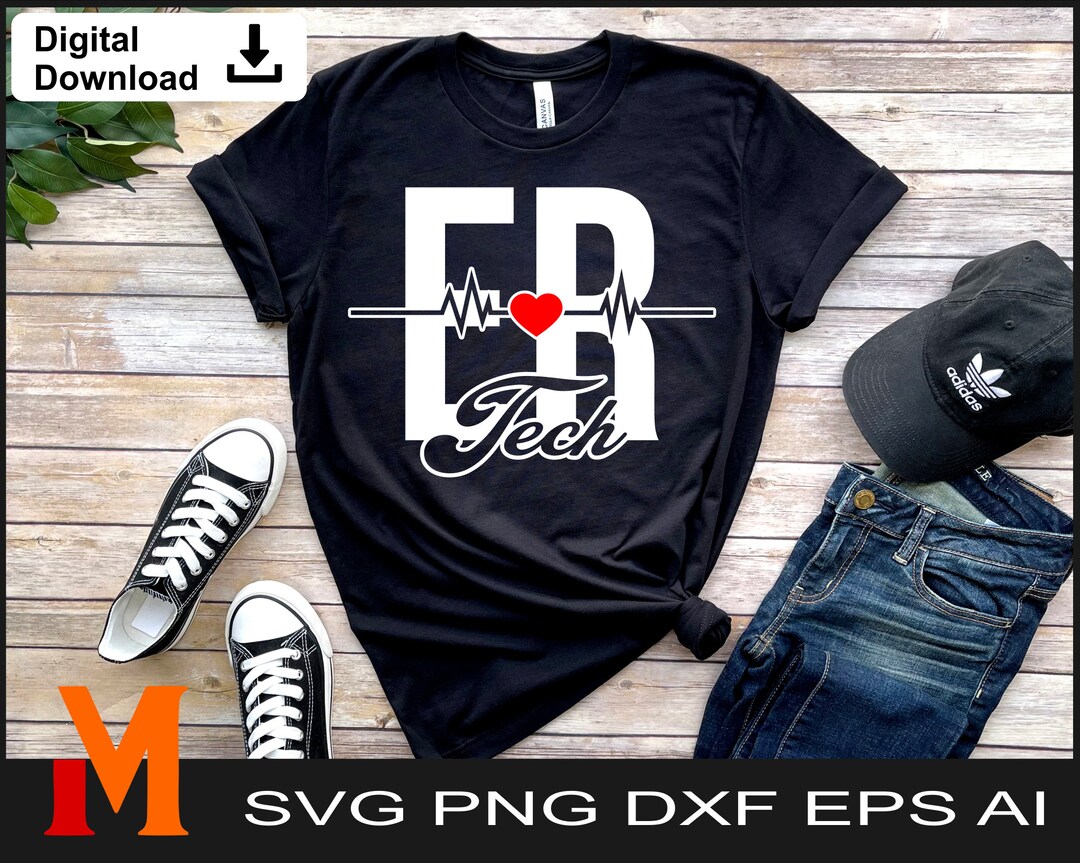 ER Tech Heartbeat, Emergency Room Svg, Nurse Svg, ER Tech Svg - Digital ...