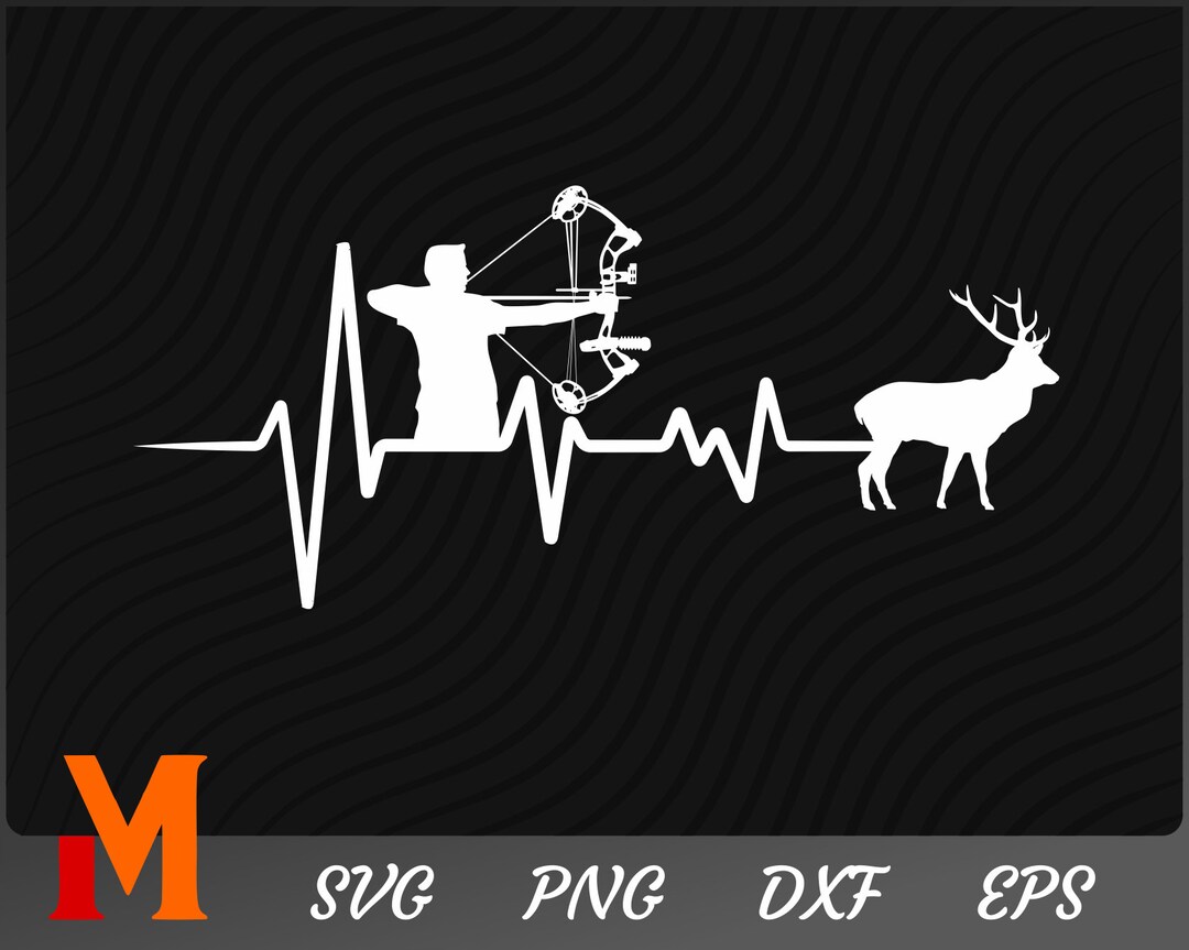 Heartbeat Deer Hunting SVG, Bow Hunting Svg, Deer Hunting SVG, Deer ...