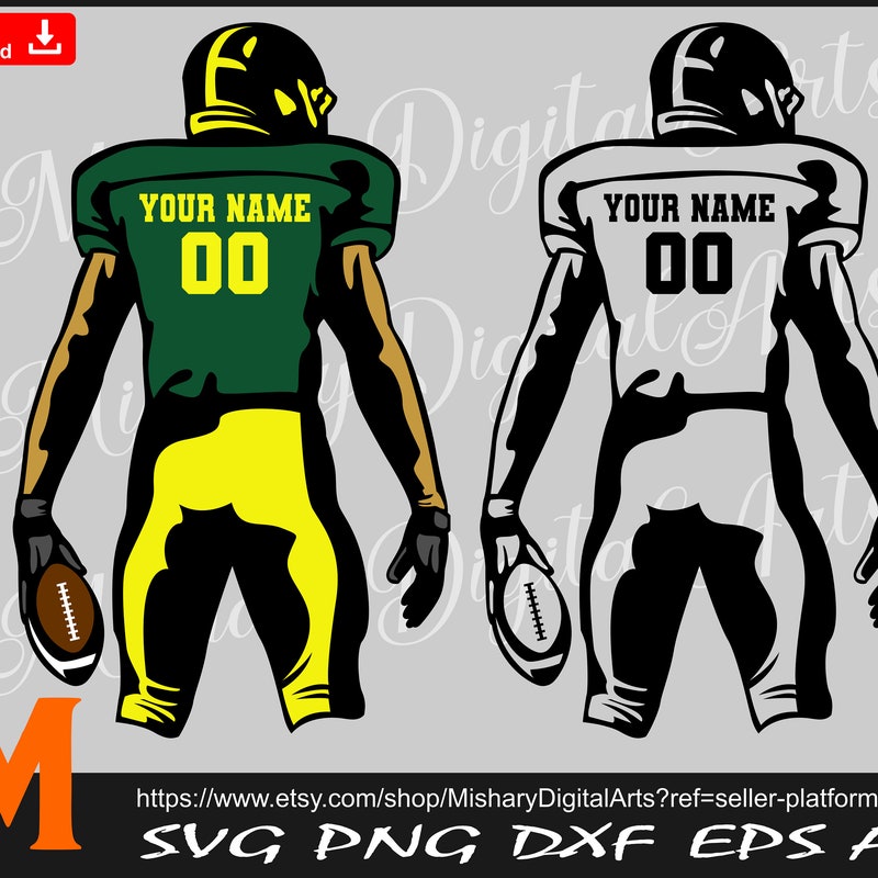 Layered Football Player Svg - Etsy