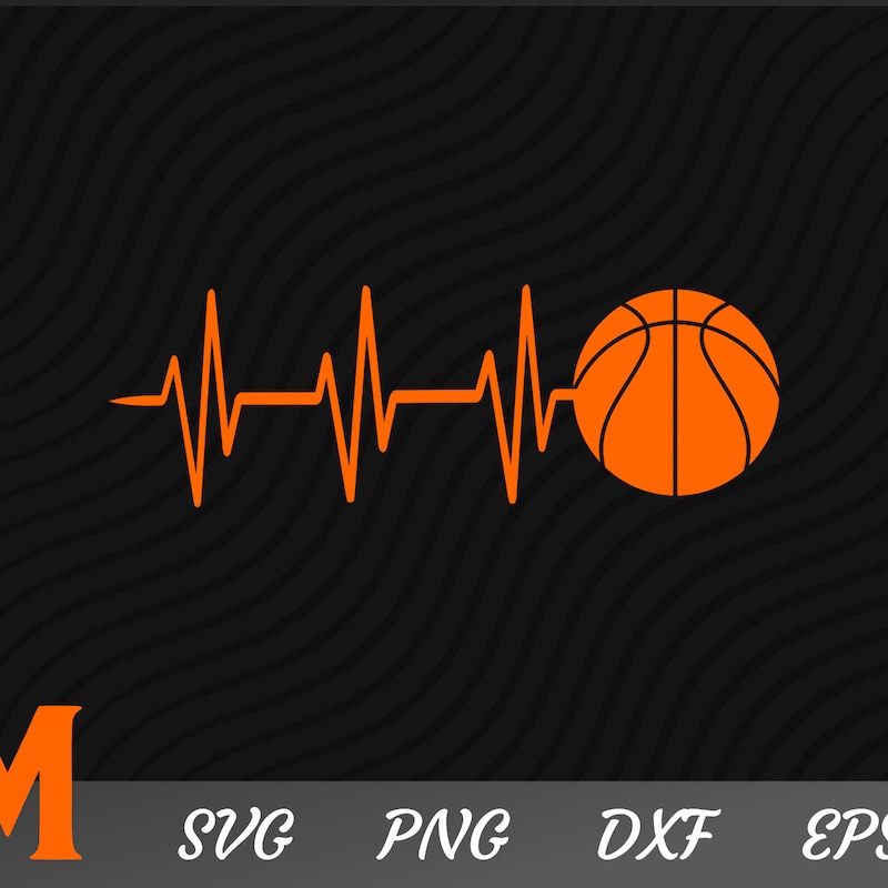 Basketball Heartbeat Svg - Etsy