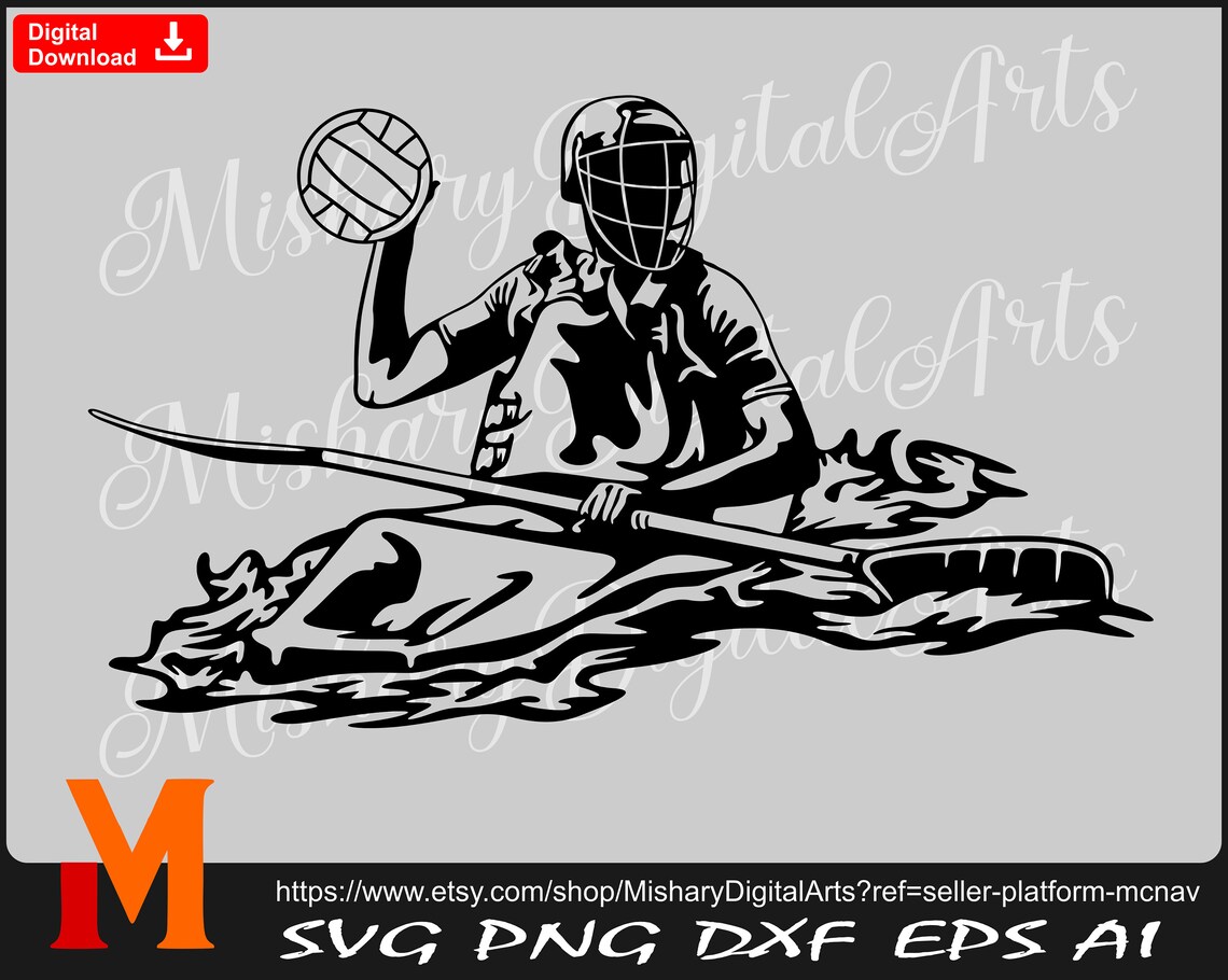 Canoe Polo Silhouette 1 Canoe Polo Svg Canoe Boy Svg Canoe - Etsy