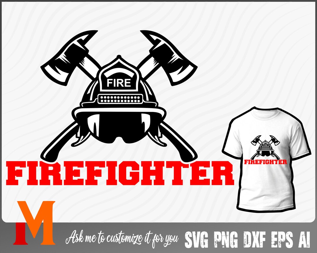 Cool Firefighter Logo Svg, Axe Svg, Fireman Headgear Svg, Firefighter ...