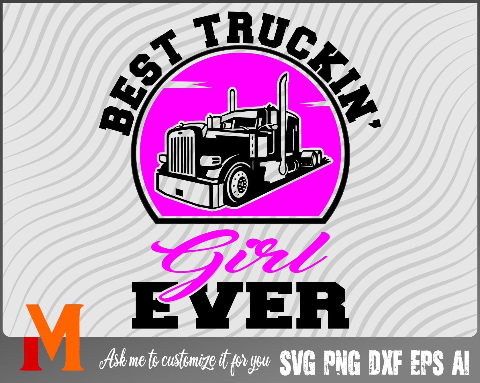 Best Truckin' Girl Ever Trucker Girl Svg Pink Truck Svg - Etsy