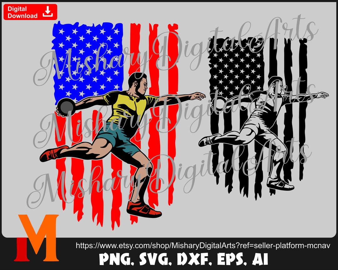 Boy Player Discus Throwing Svg, Patriotic US Flag Svg, Discus Throw ...
