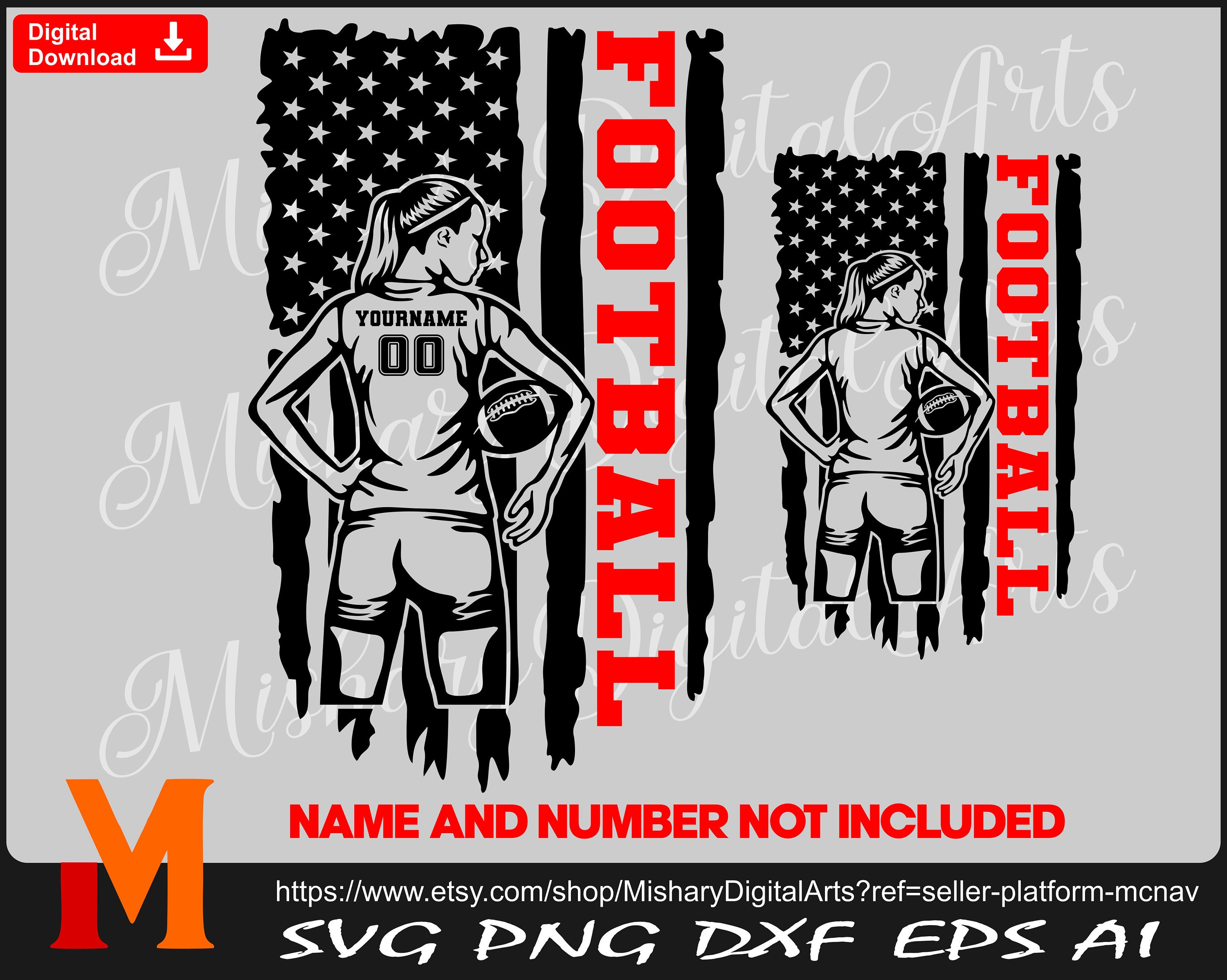 American Flag Football Girl Player Svg Football Svg American - Etsy ...