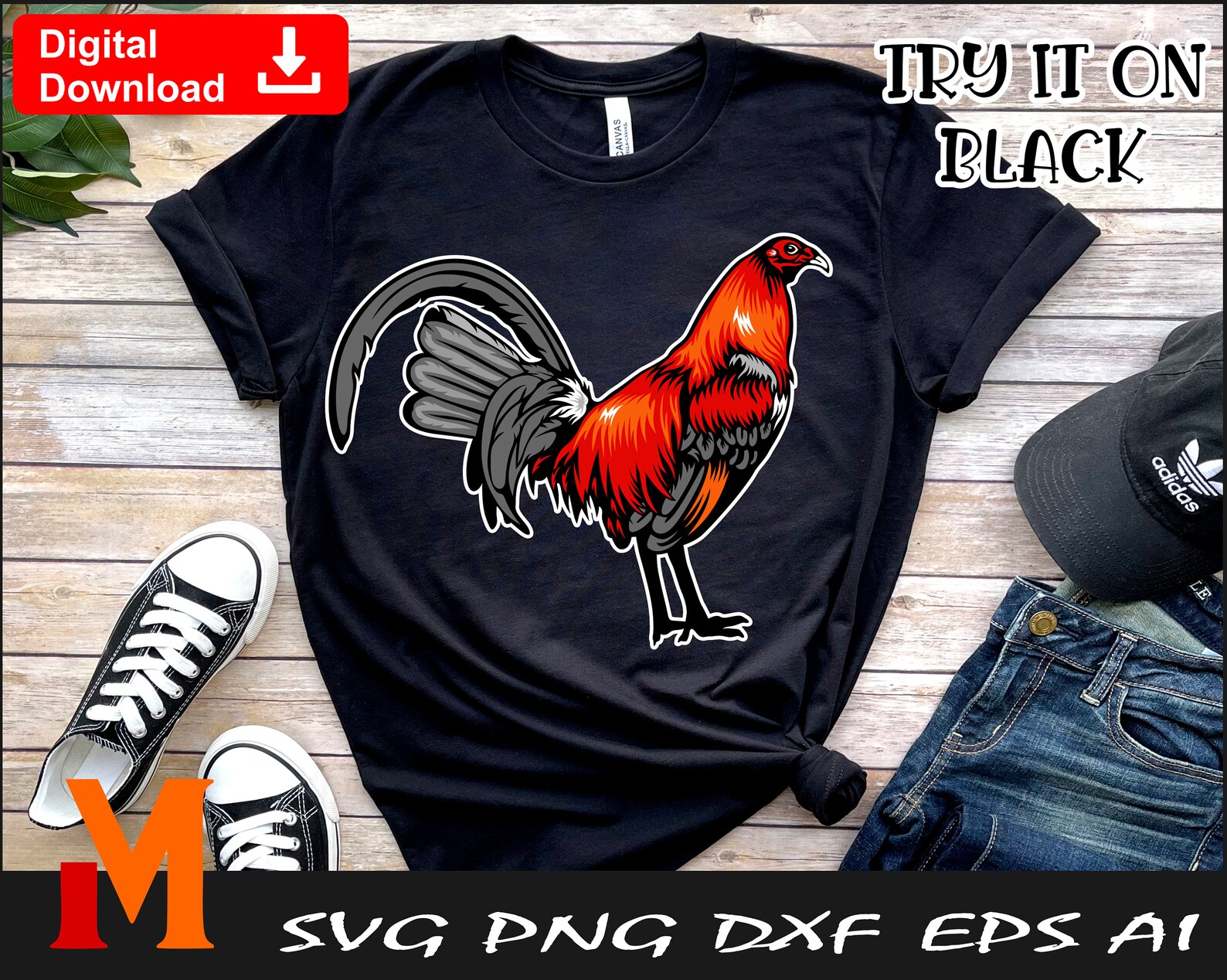 Red Rooster Sublimation Svg Rooster Clipart Rooster Design - Etsy