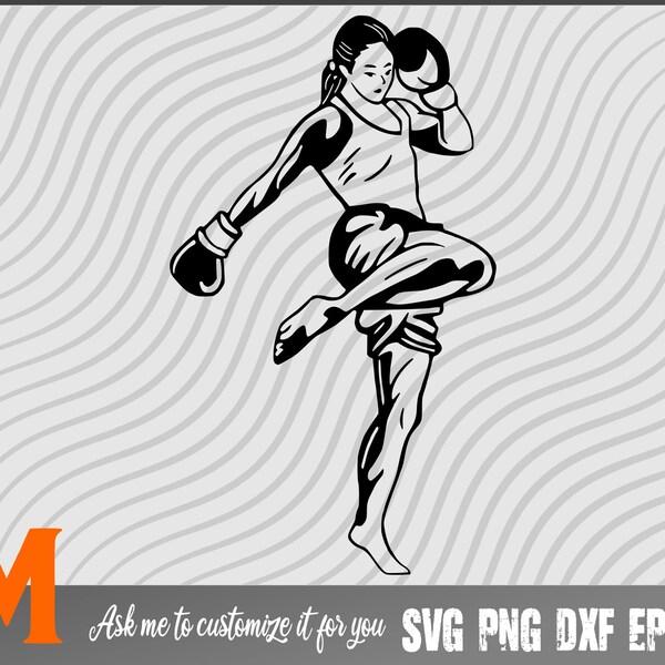 Girl Kickboxing Svg - Etsy