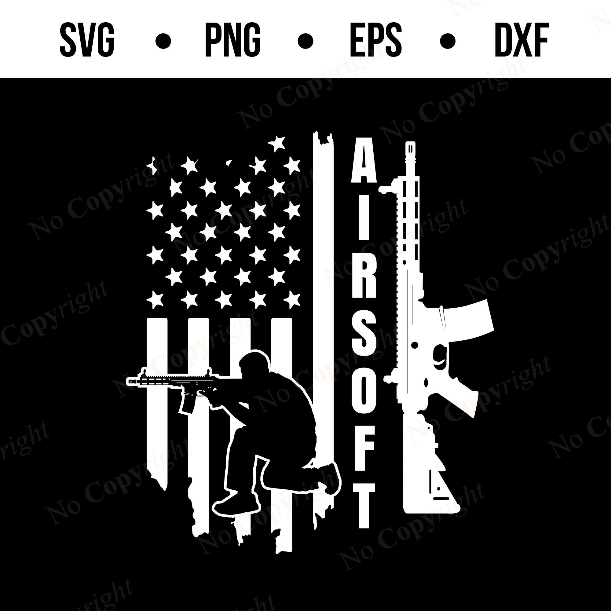 American Flag Shooter Airsoft SVG Airsoft Gun Svg Firing - Etsy España