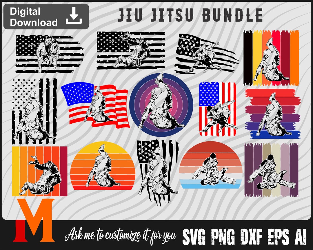 Jiu Jitsu Bundle #1 One , Retro Svg, American Svg, BJJ Svg, Martial ...