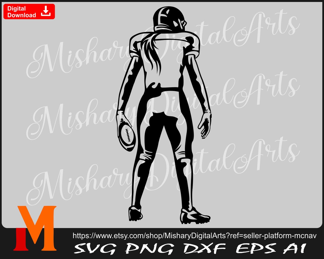 Football Girl Player Svg, American Football Svg, Football Silhouette ...