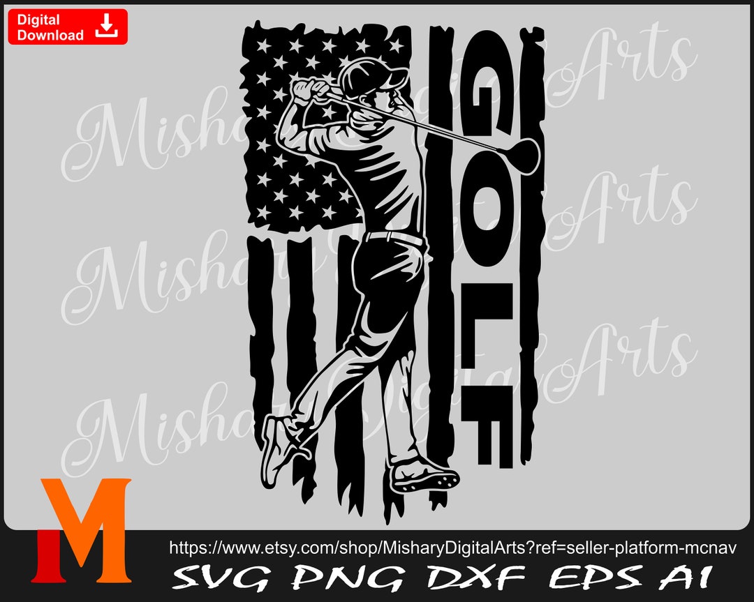 Patriotic Us Flag Golf Player Svg, Golfer Svg, Golf Svg, Cameo, Cricut ...