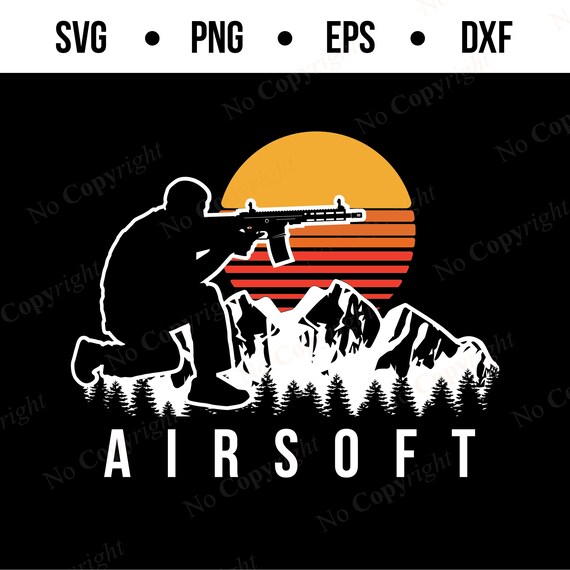 Retro Sunset Shooter Airsoft SVG Airsoft Gun Svg Firing - Etsy