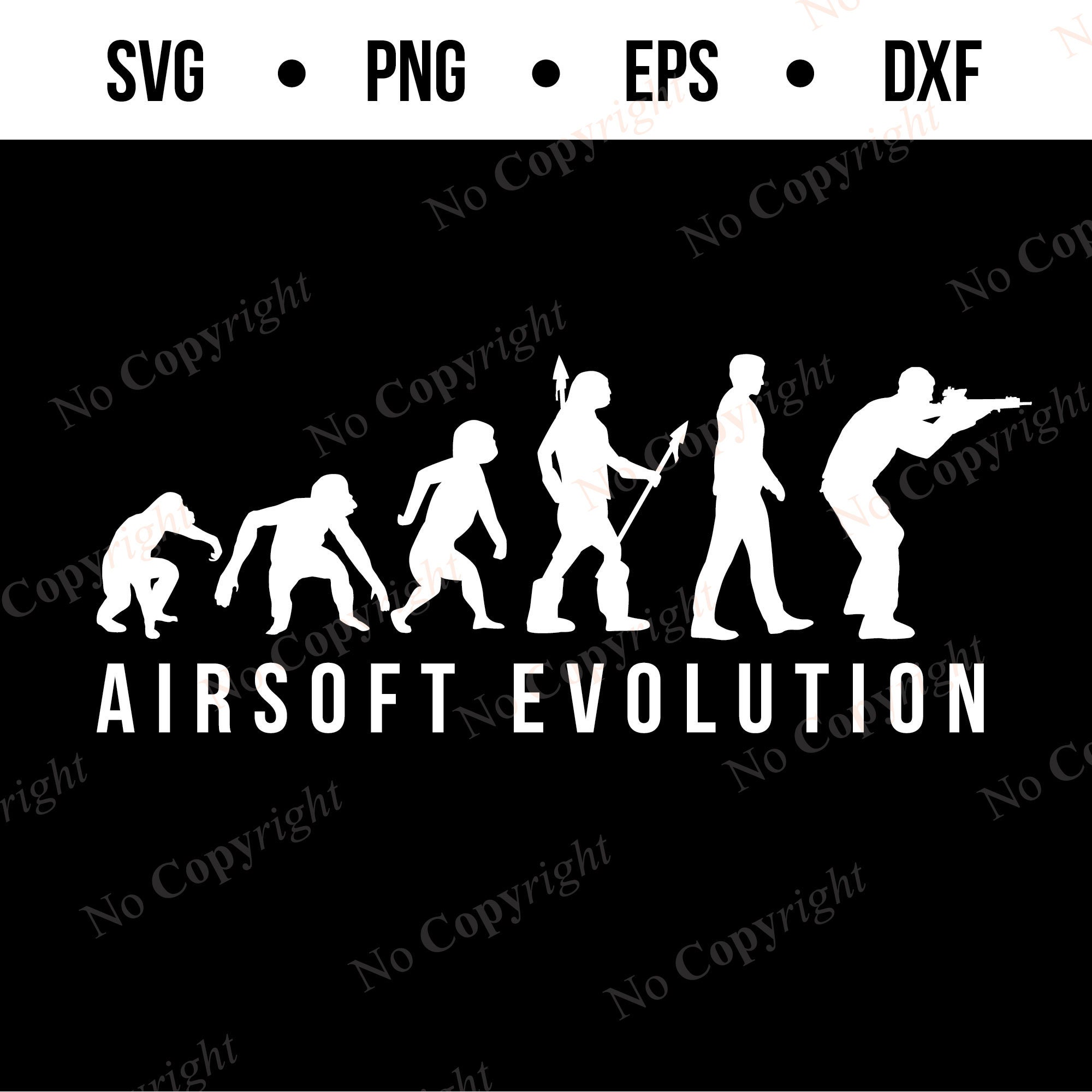 Funny Airsoft Evolution SVG Airsoft Gun Svg, Airsoft Clipart, Tactical ...