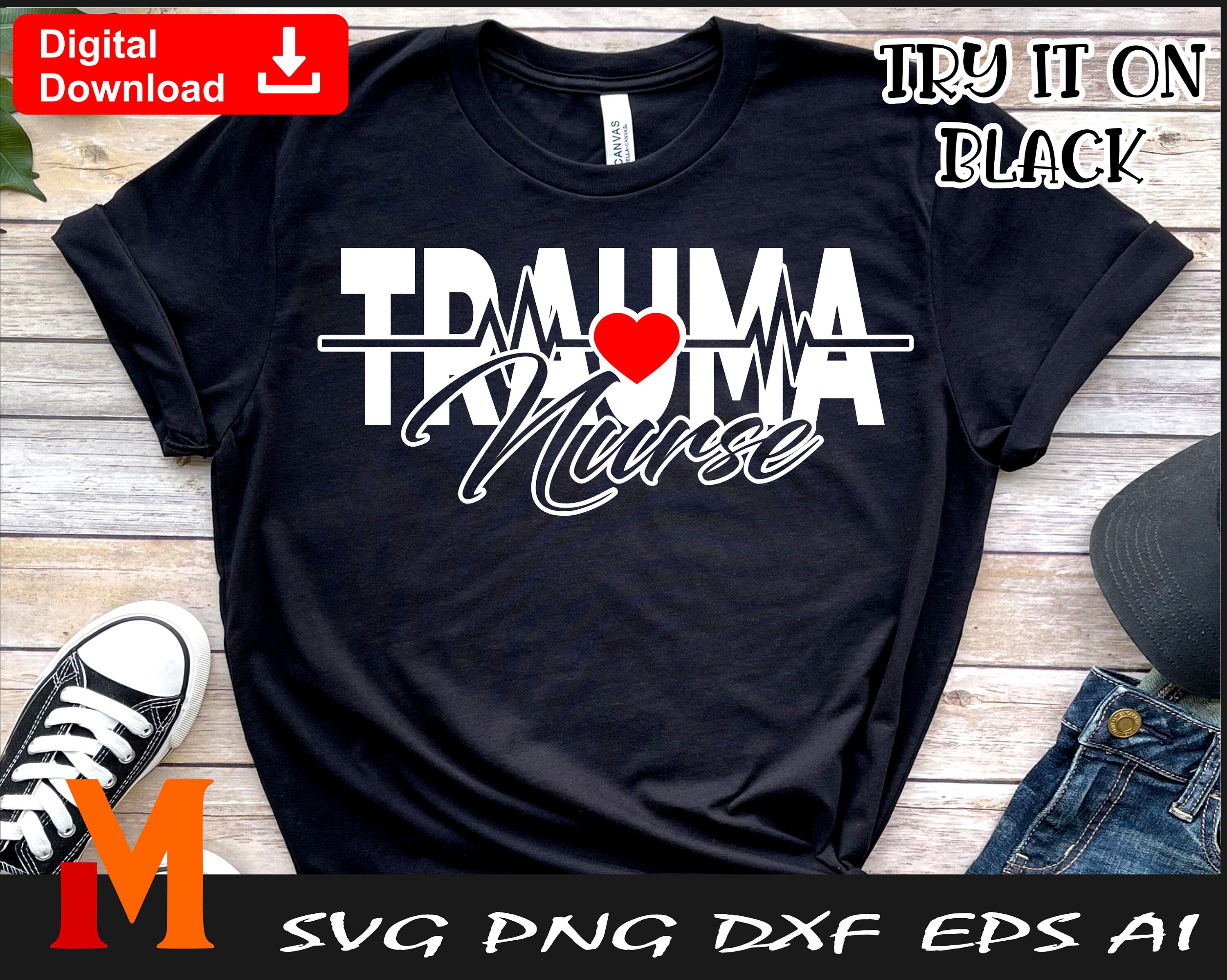 Heartbeat Trauma Nurse Svg Nurse Svg Cut and Printable - Etsy