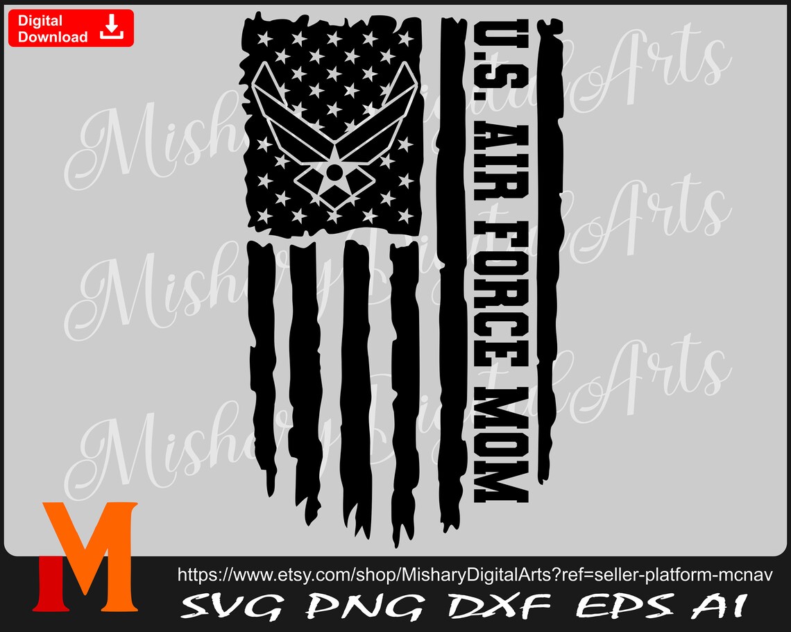 US Air Force Svg Air Force Mom Svg Patriotic US Flag Svg - Etsy