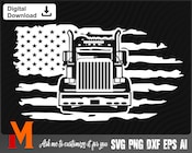 Classic Peterbilt Semi-truck SVG Commercial Use Vector Digital Trucking ...