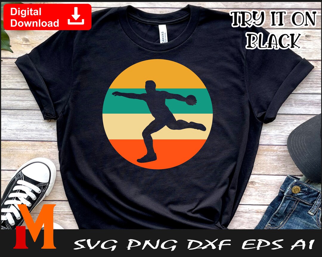 Cool Retro Discus Throw Svg, Discus Throw Svg - Instant Digital ...