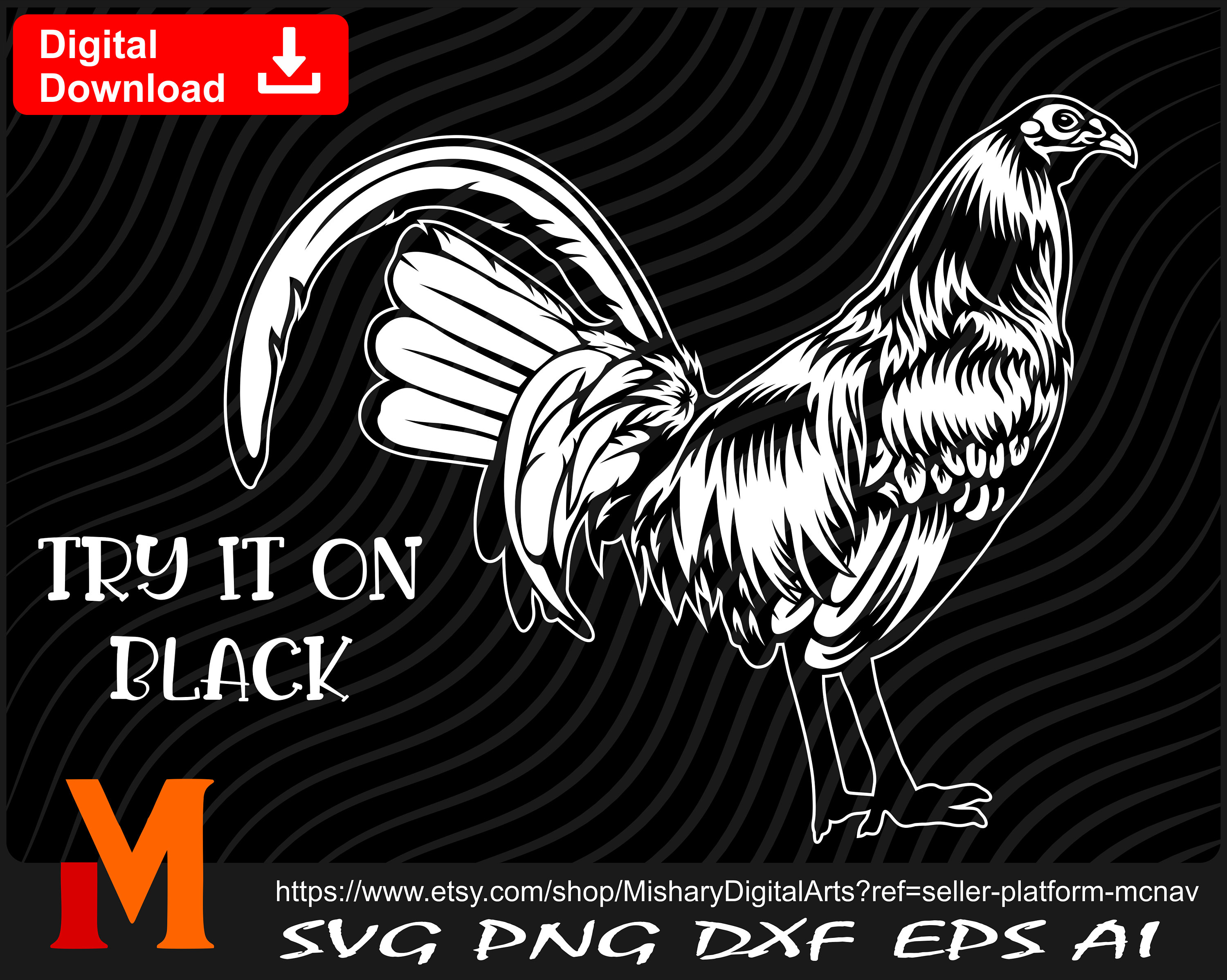 Gallo en blanco y negro svg Clipart de gallo Vector gallo - Etsy México