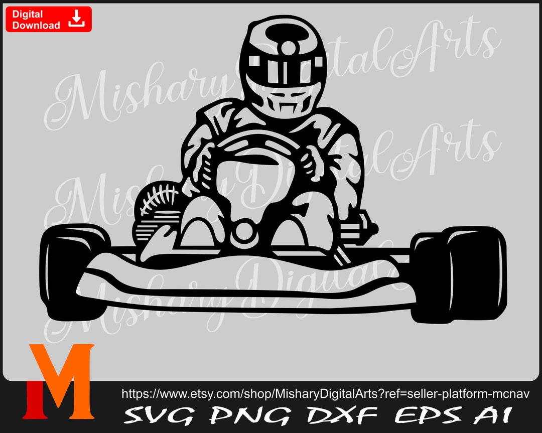 Go Kart Racing Svg, Go Kart Svg, Racing Svg Cutting and Printing ...