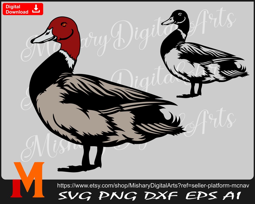 Standing Red Head Duck Svg,, Duck Svg, Wild Duck Svg, Duck Hunting Svg ...
