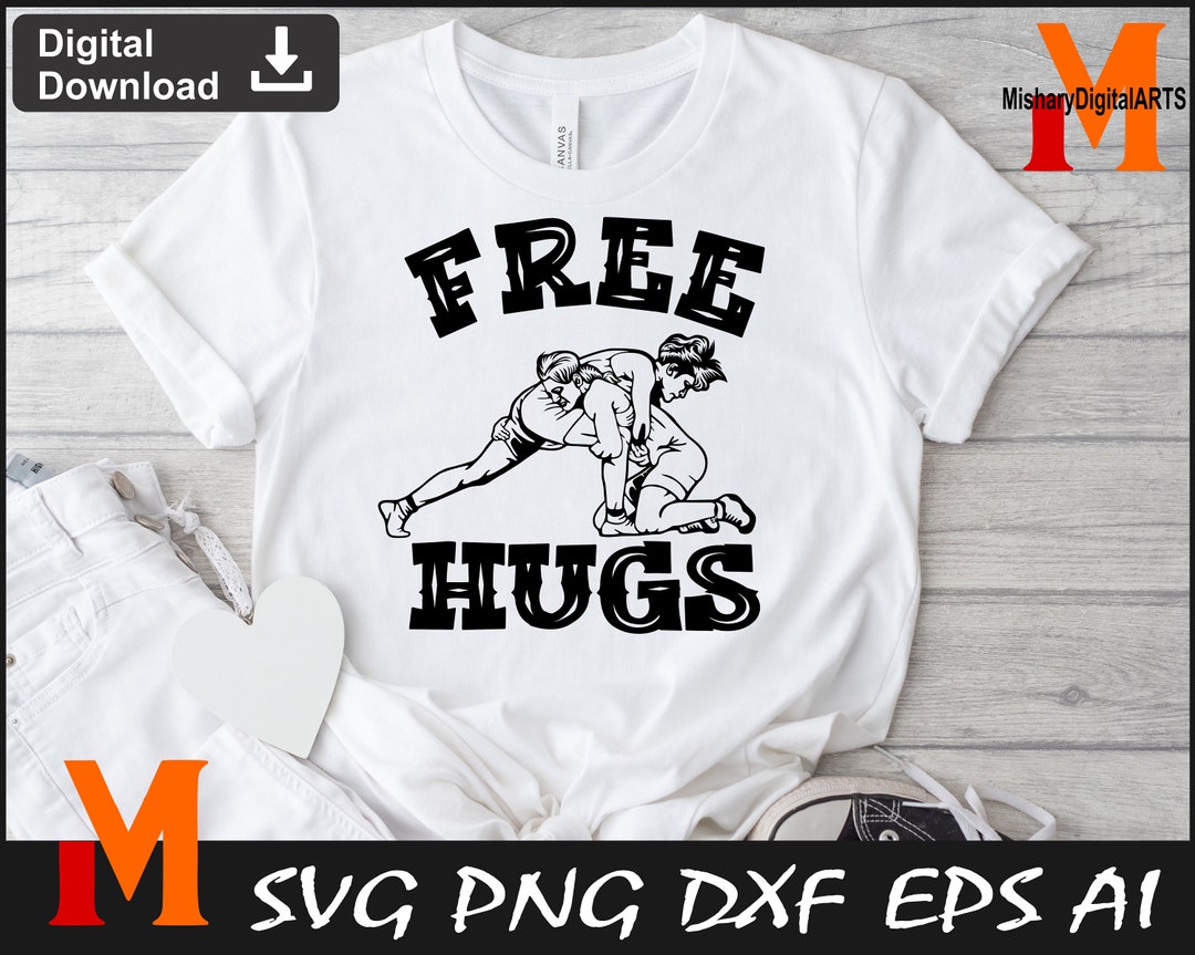 Free Hugs Svg, Woman Wrestler Svg, Wrestling Svg, Wrestle Svg Instant ...