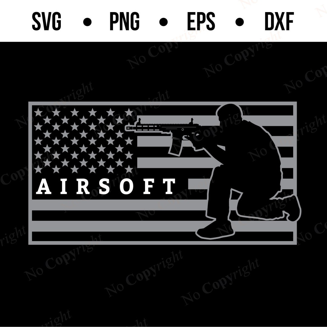 Cool USA Flag Airsoft SVG Airsoft Gun Svg, Firing SVG, Gun Clipart ...