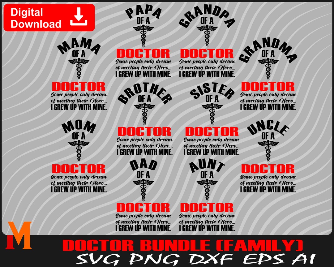Doctor Family Bundle, Doctor Svg, Doctor Tees Svg, Profession Svg ...