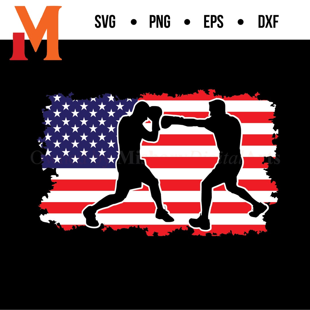 Distressed USA Flag Boxing SVG Boxing Clipart, Sports SVG, Fighting Svg ...