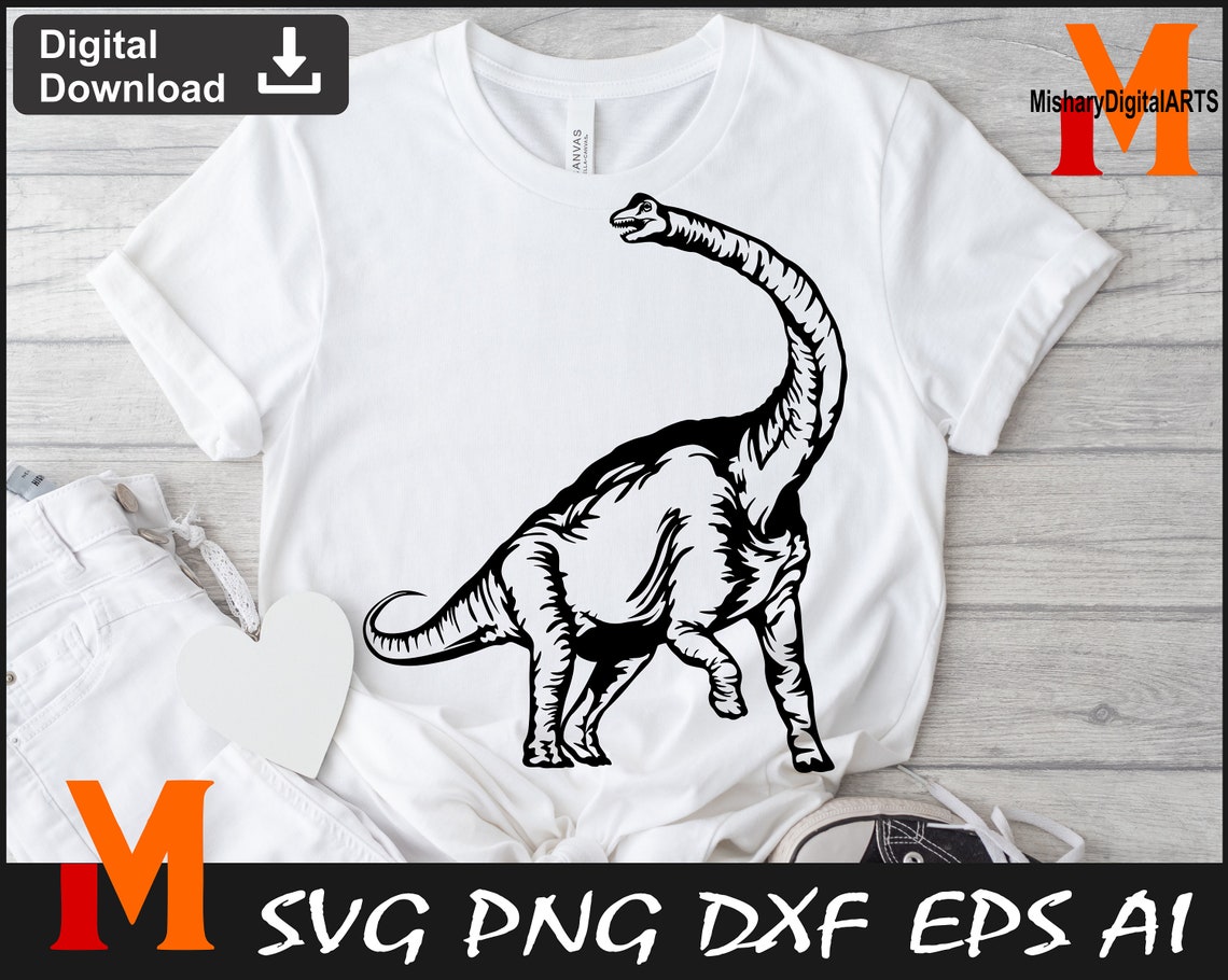 Brachiosaurus Svg Prehistoric Animals Brachiosaurus - Etsy