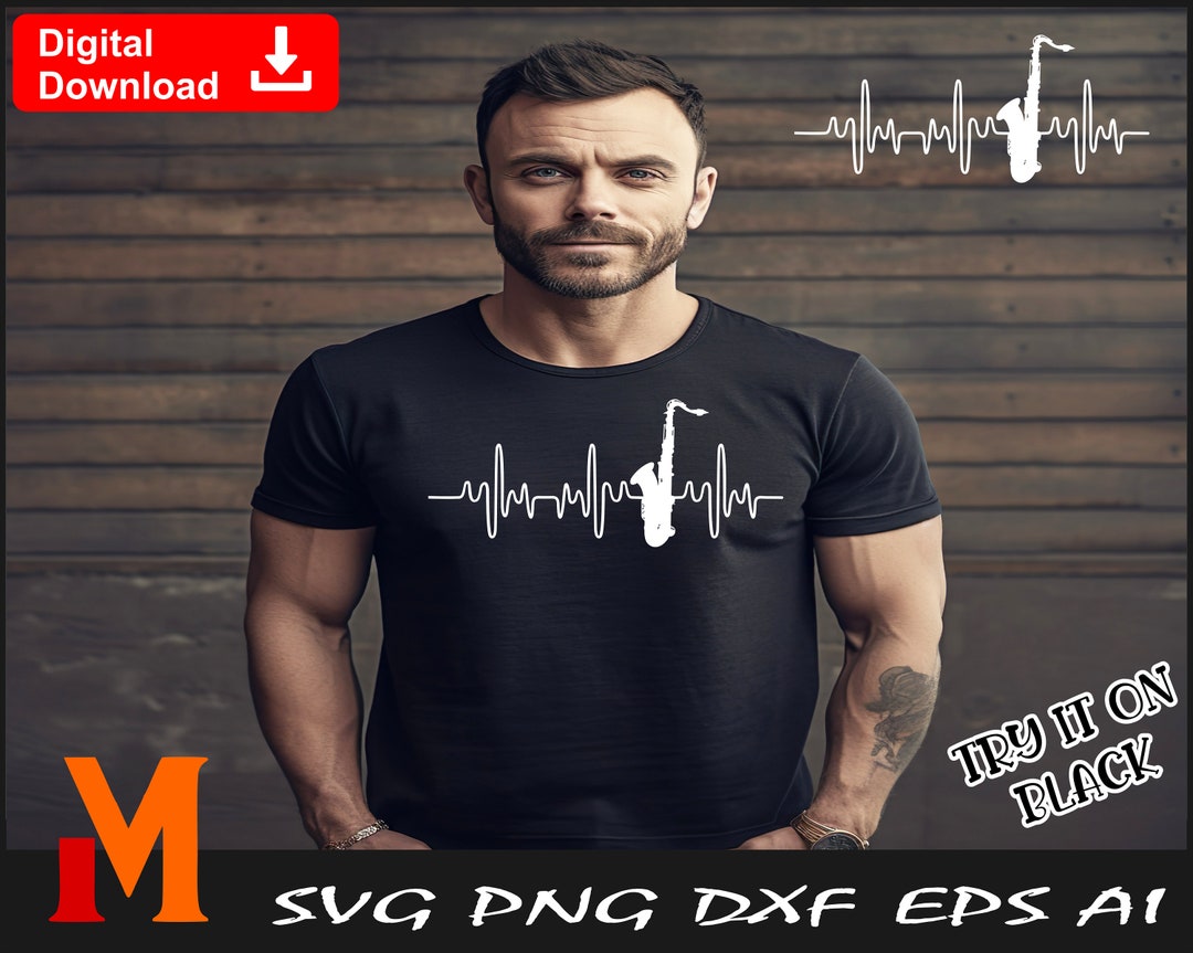 Saxophon Herzschlag svg, Saxophon svg, Jazz Instrument svg SVG ...
