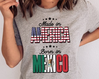 Mexican Roots Mexican American Shield of Mexico Short-sleeve Unisex T ...