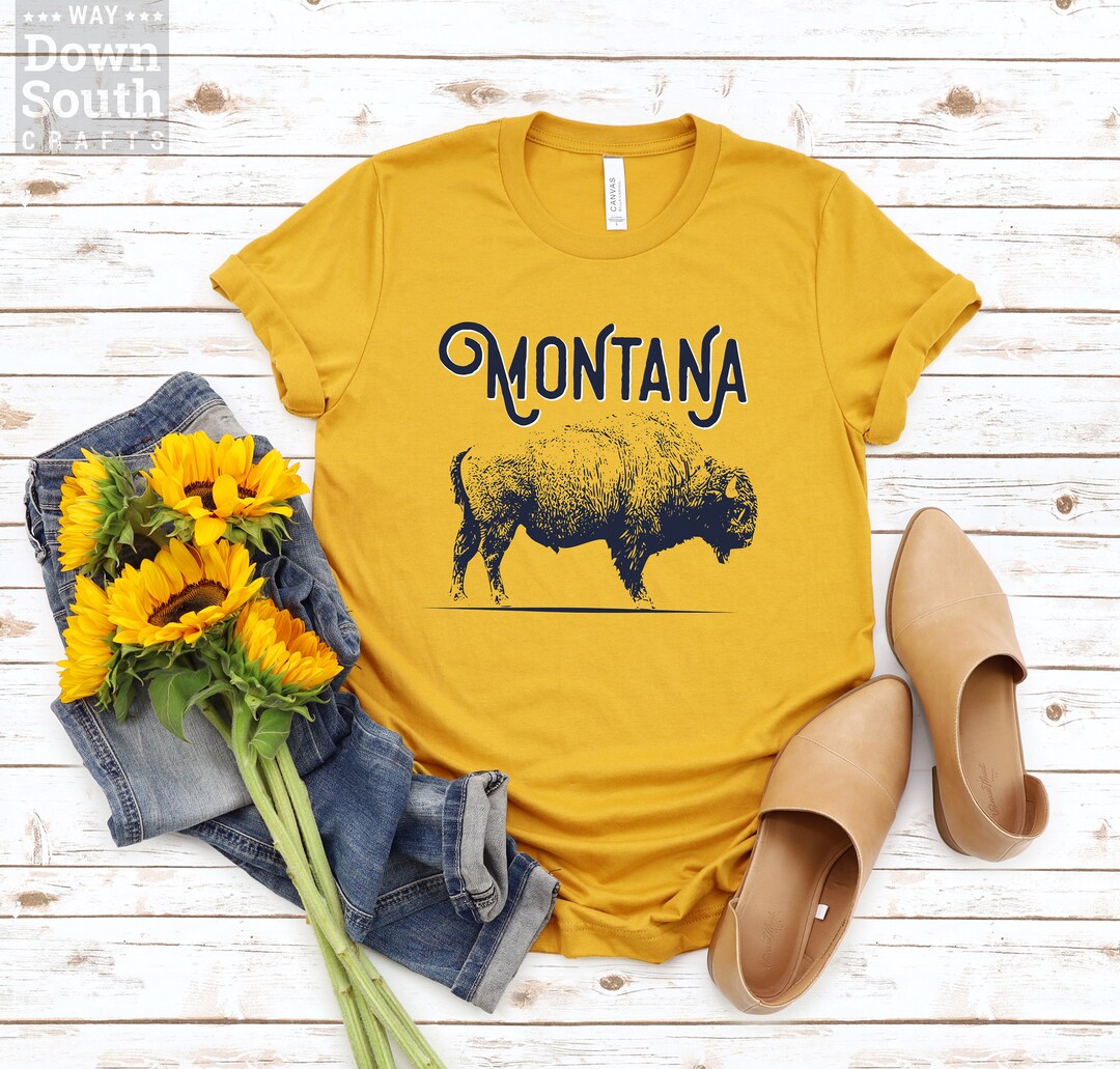 Bison Shirt, Montana Shirt, Yellowstone Shirt, Bison Tshirt, State ...