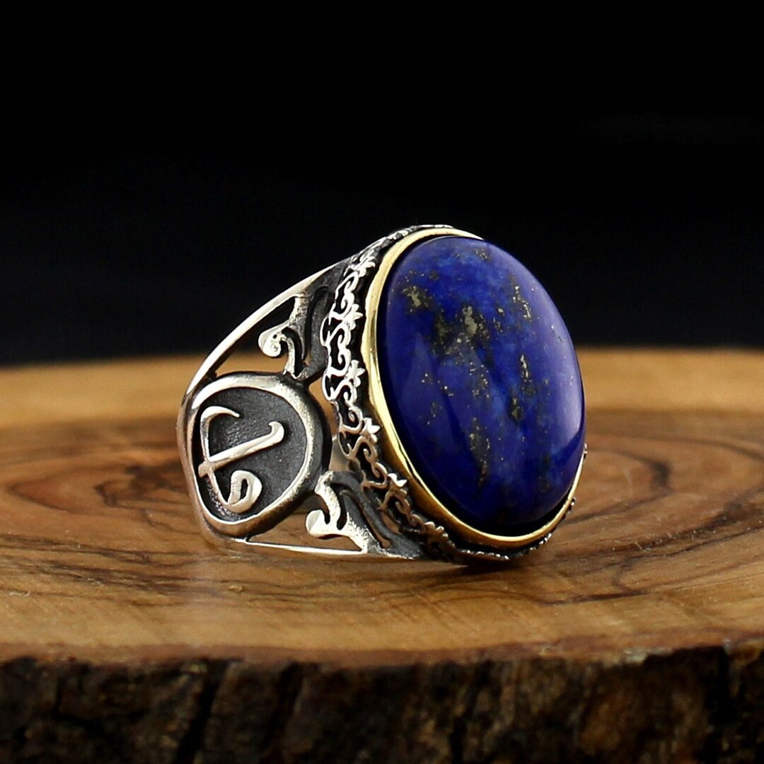Man Lapis Lazuli Ring Ottoman Style Lapis Ring Blue Lapis - Etsy