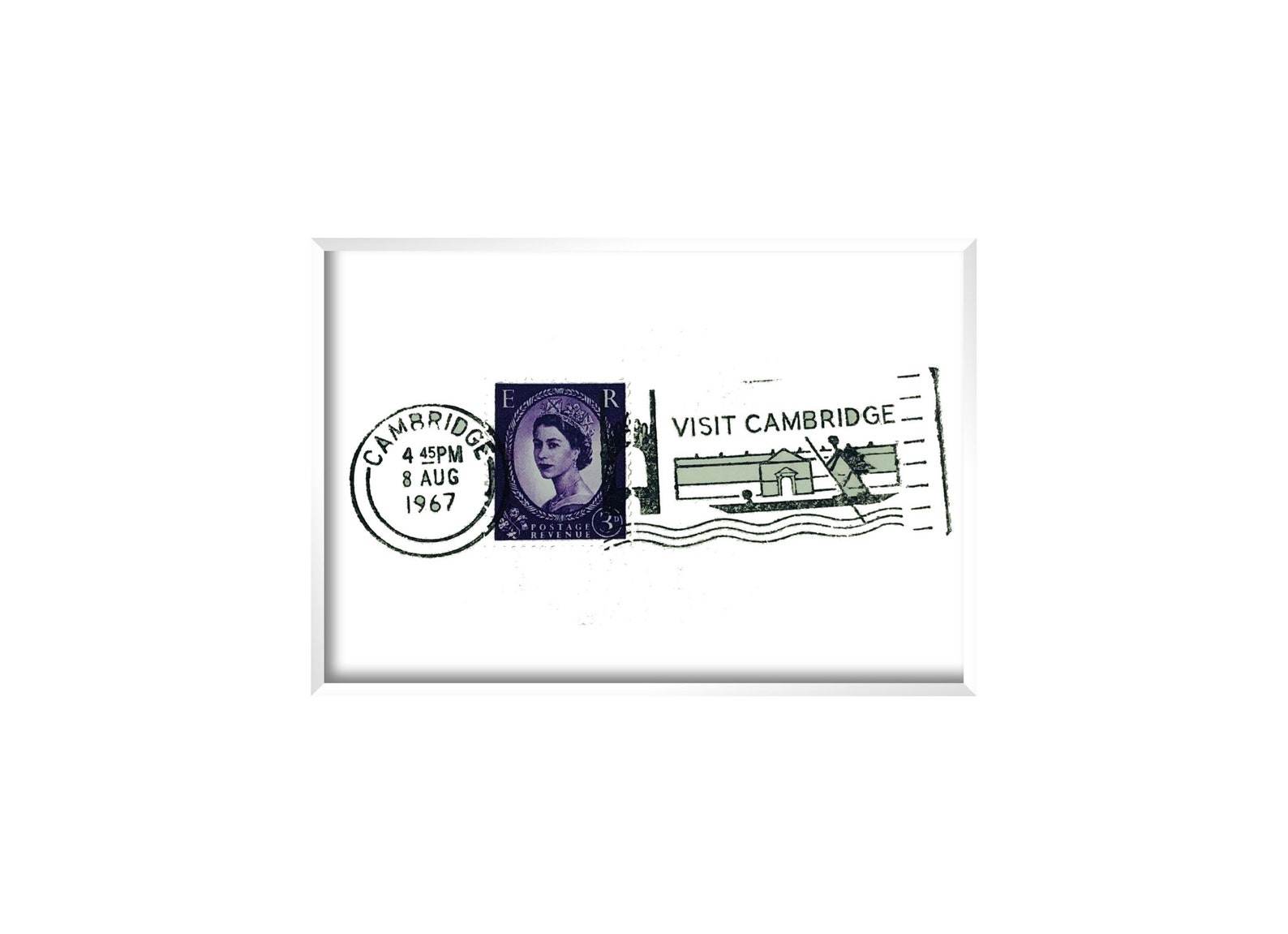 Cambridge Vintage Postmarked Stamp Print Home Town / Holiday Memories ...