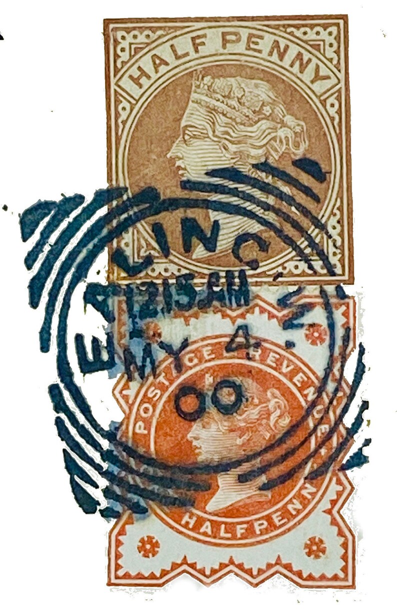 London Vintage postmarked sello impreso Home Town / Holiday - Etsy España