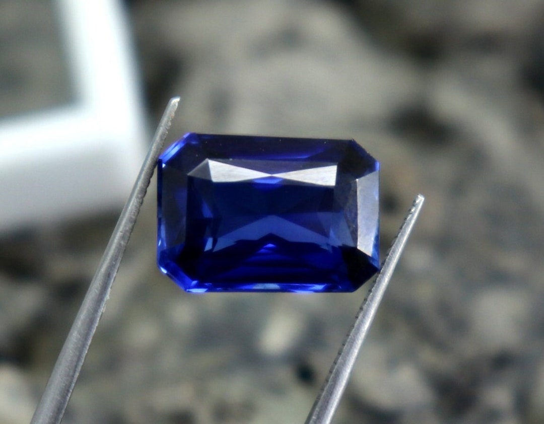 Very Rich Blue Color Sapphire Gemstone Emerald Cut Sapphire Loose Stone ...