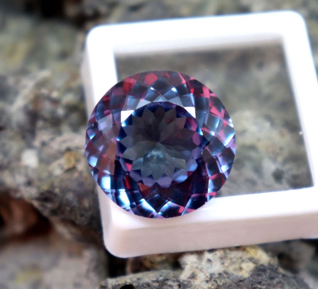 24CT Round Cut BIG Size Color Changing Alexandrite Best Quality ...