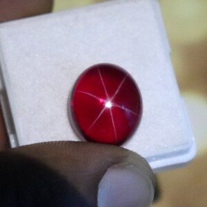 Very Beautiful Natural Star Ruby Loose Gemstone Red Star Ruby Unheated Untreated Ruby Cabochon 7 ...
